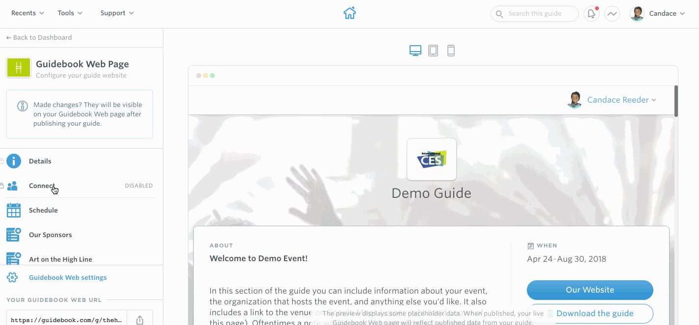 Guidebook Web – Guidebook Support