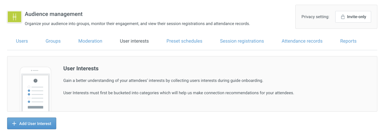 Audience Management – Guidebook Support