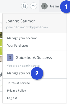 Managing Your Organization as an Admin – Guidebook Support