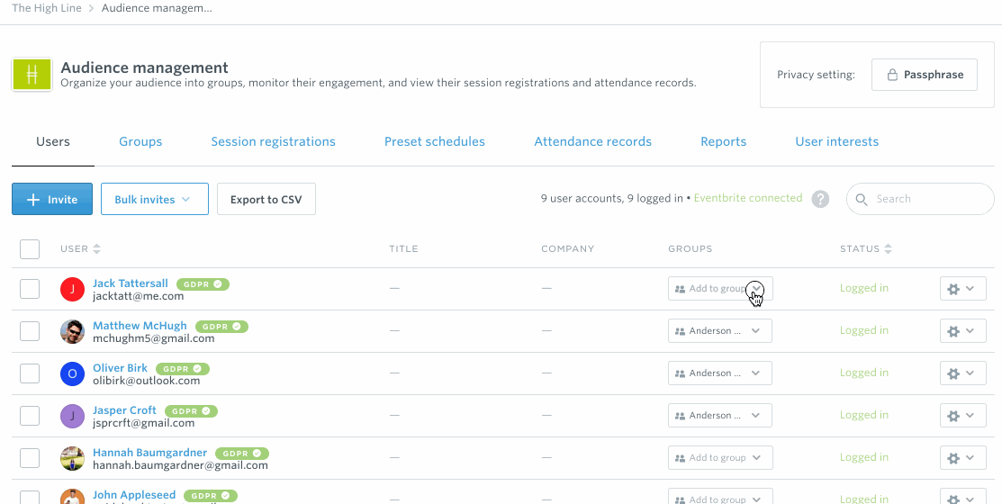 Audience Management – Guidebook Support