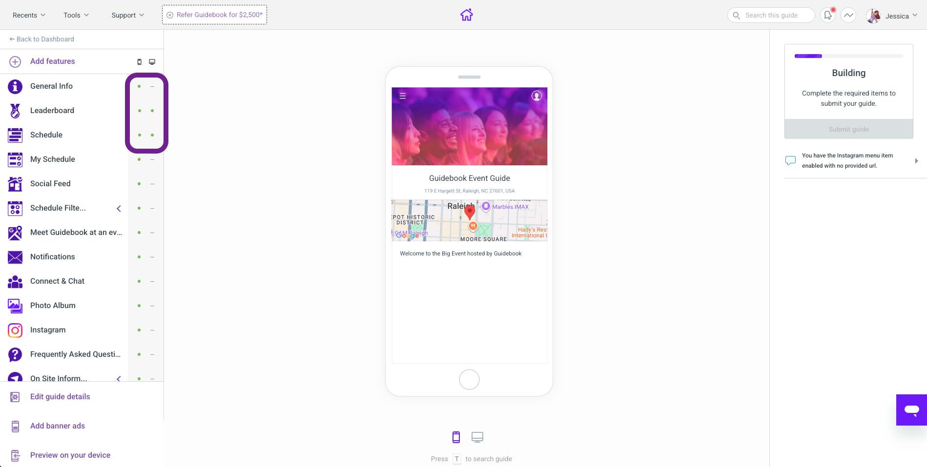 Guidebook Web – Guidebook Support