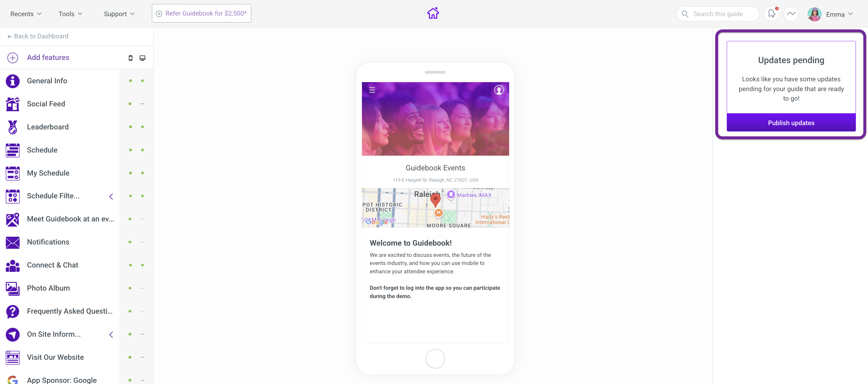 Publishing Your Guide and Making Updates – Guidebook Support