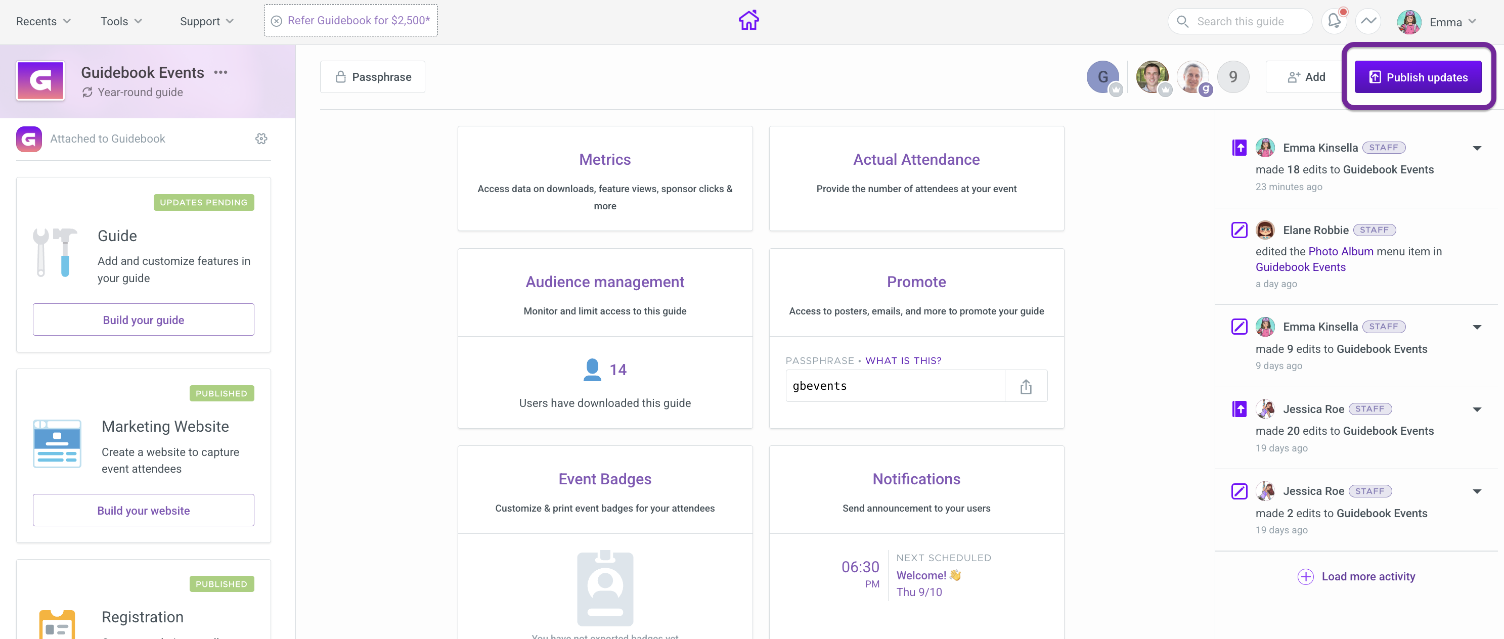Publishing Your Guide and Making Updates – Guidebook Support