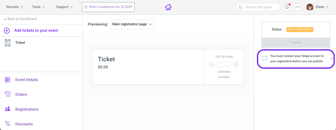Stripe – Guidebook Support